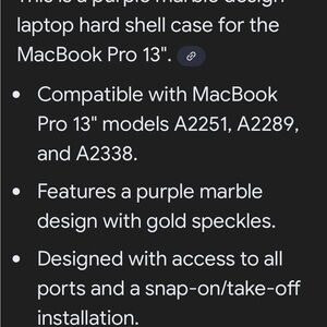 Other | Purple Marble Laptop Case For New Pro 13 | Poshmark